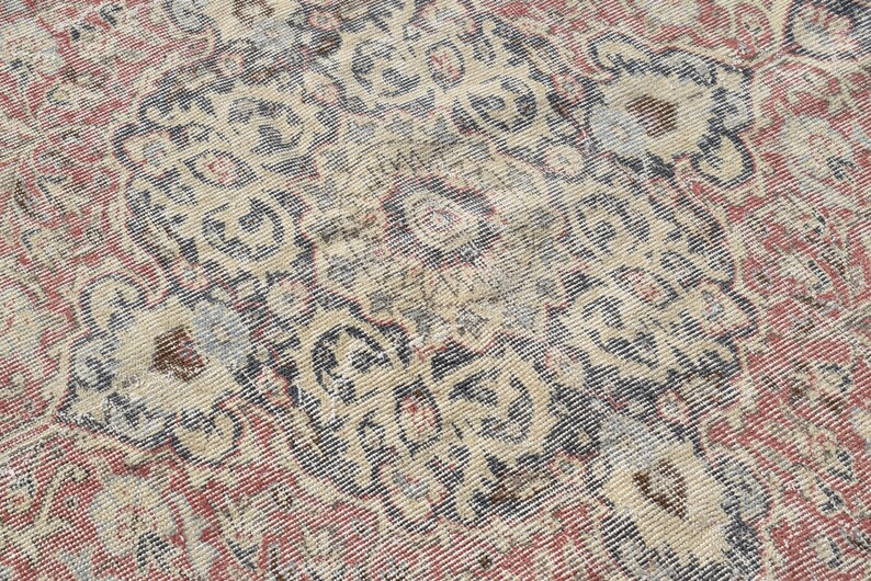 6x8 Square Vintage Rug, 6x8 Faded Area Rug, Hand Made Wool Rug, Oushak ...