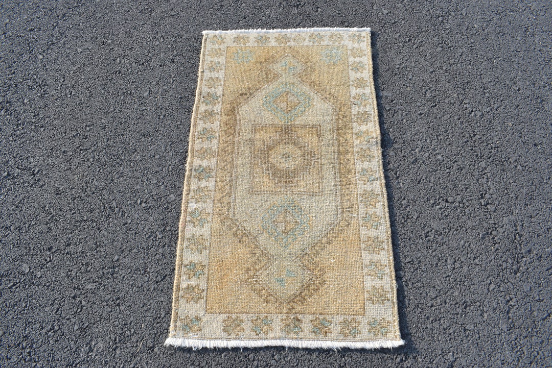 Vintage Turkish Wool Rug: Small Faded Oushak Door Mat (2x3) - Etsy