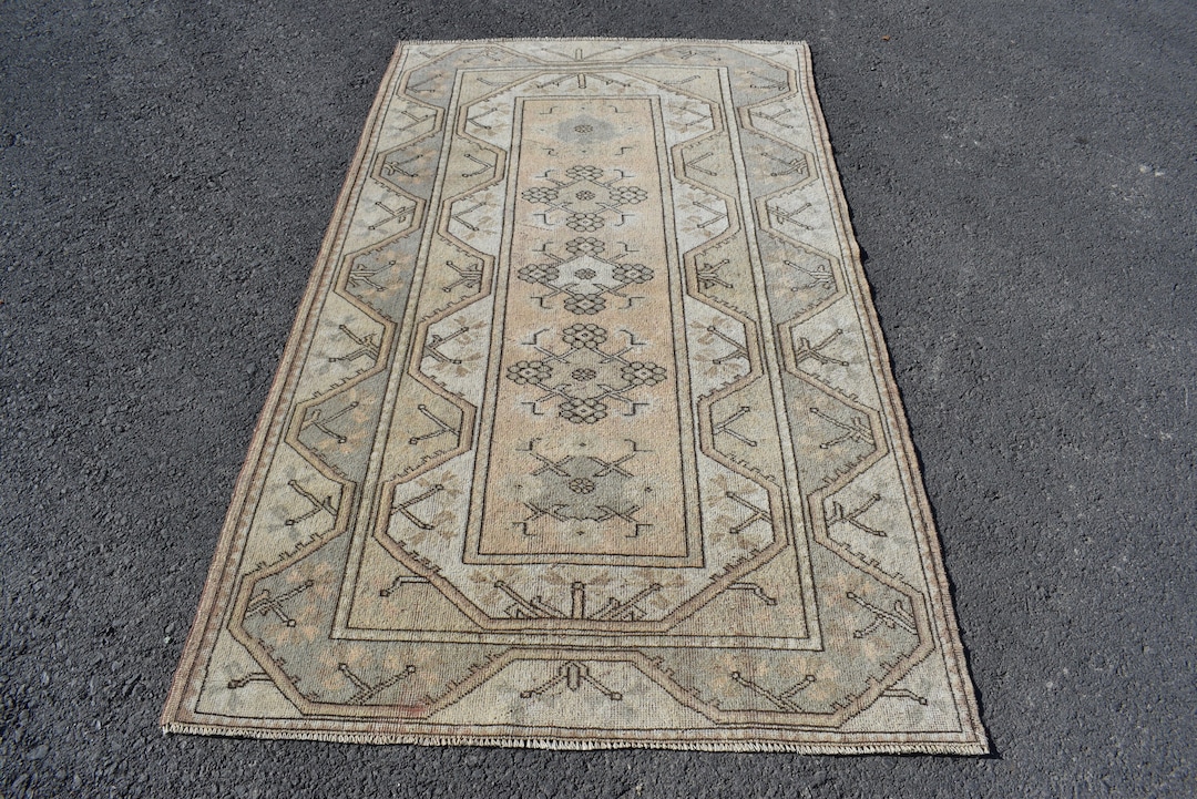 Vintage Soft Rug,4x7 Area Rug,hand Made Wool,3'90x6'79 Feet,boho Decor ...