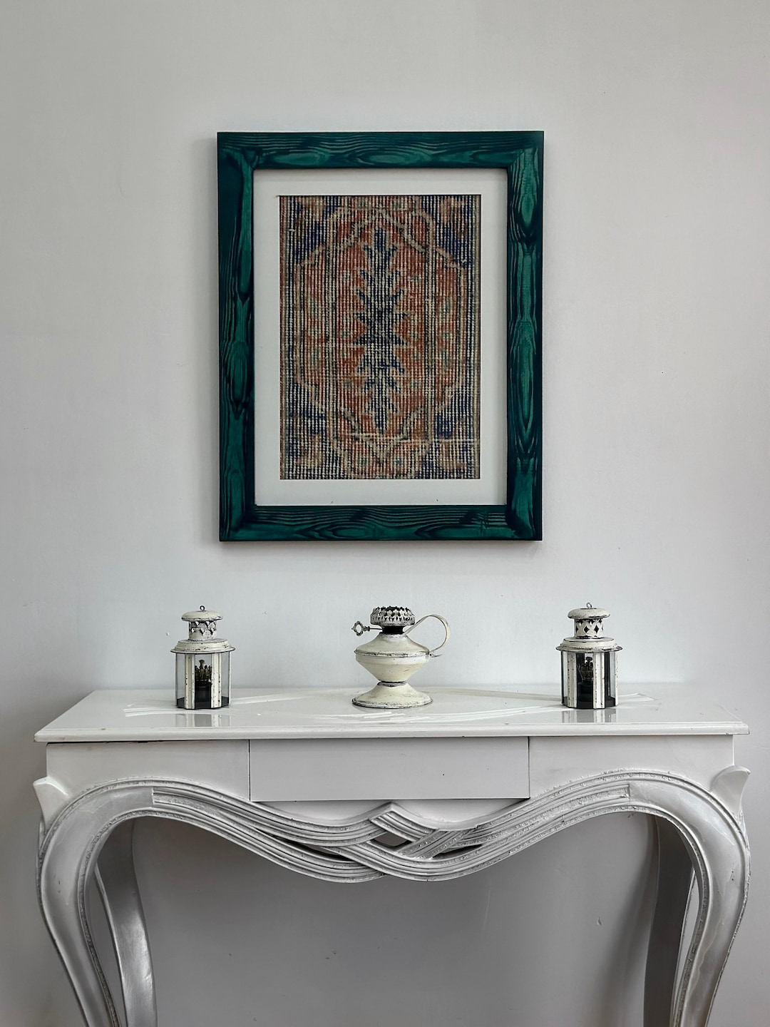 Wall Decor Wooden Framed, Hand Made Decorative Vintage Rug Framed ...