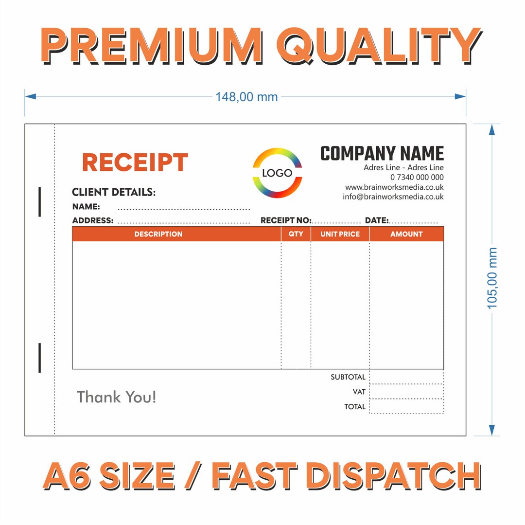 Personalised Duplicate Invoice Book A6 NCR 50 SETS Buy 1 Get 1 Free - Etsy