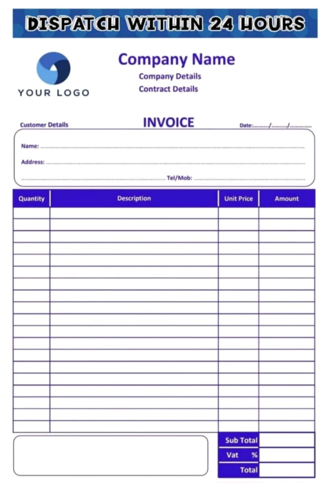 Personalised Duplicate Invoice Book A5 100 SETS WITH CARBON - Etsy