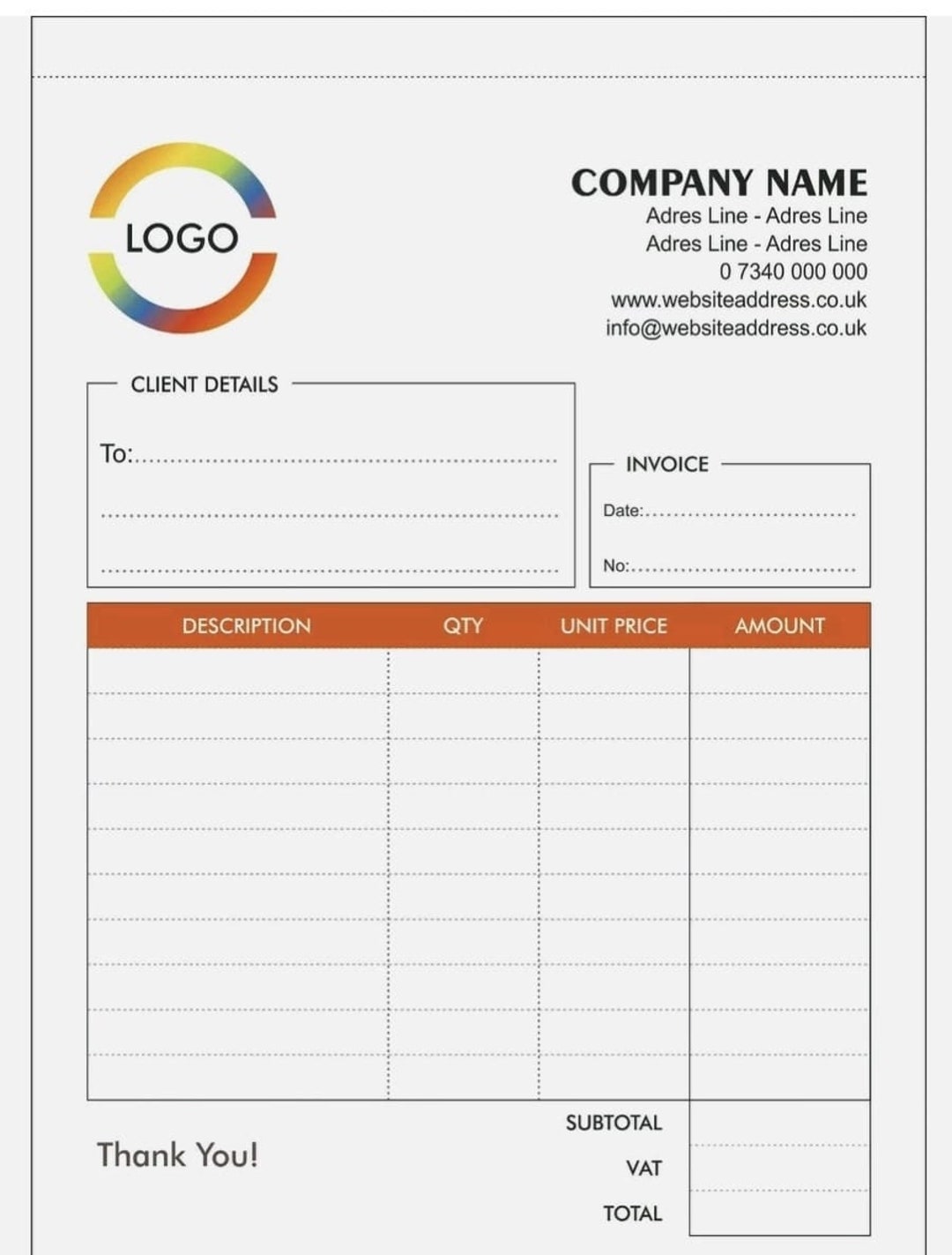 Personalised Carbonless Triplicate Invoice Book 50 Sets A5 - Etsy UK