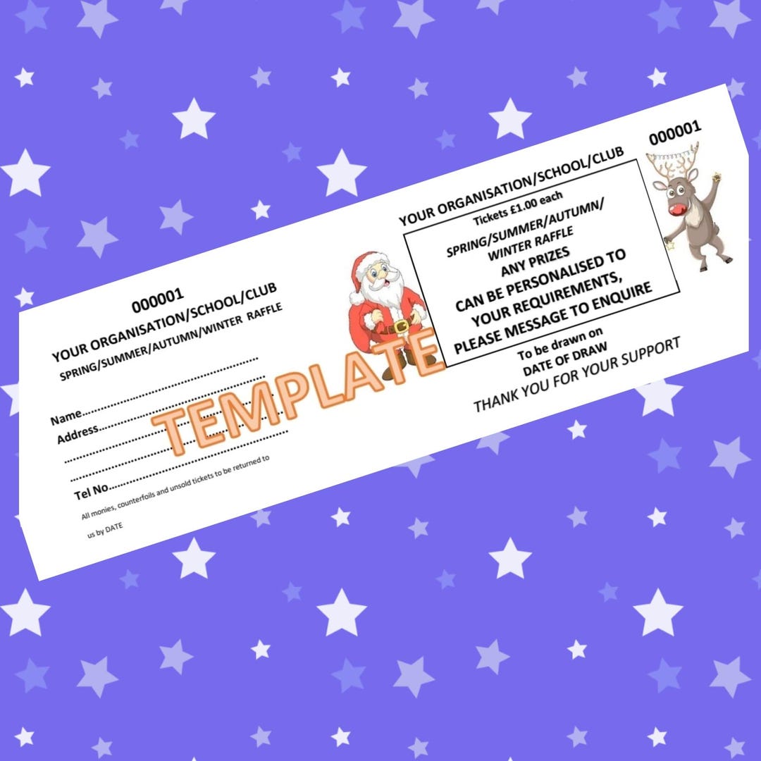 500 Raffle Tickets in Stapled Books of 5 Made to Order Fundraising ...