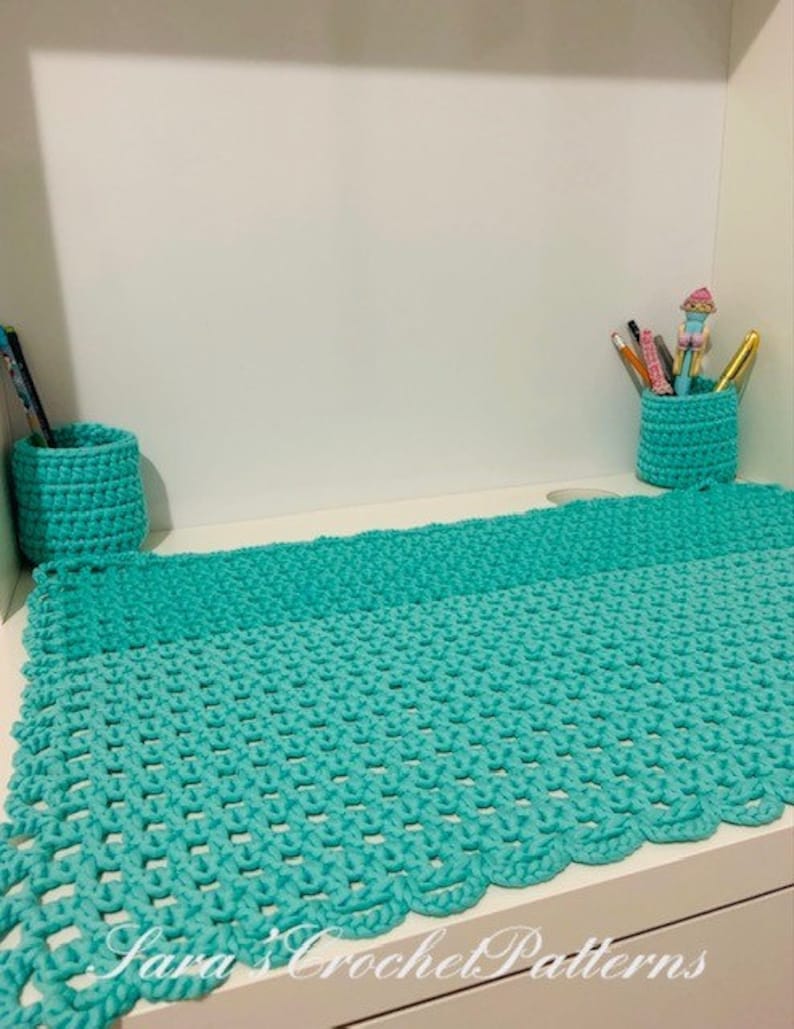 2 Pieces Desk Mat Set Crochet Pattern Easy Crochet Desk Pad - Etsy Canada