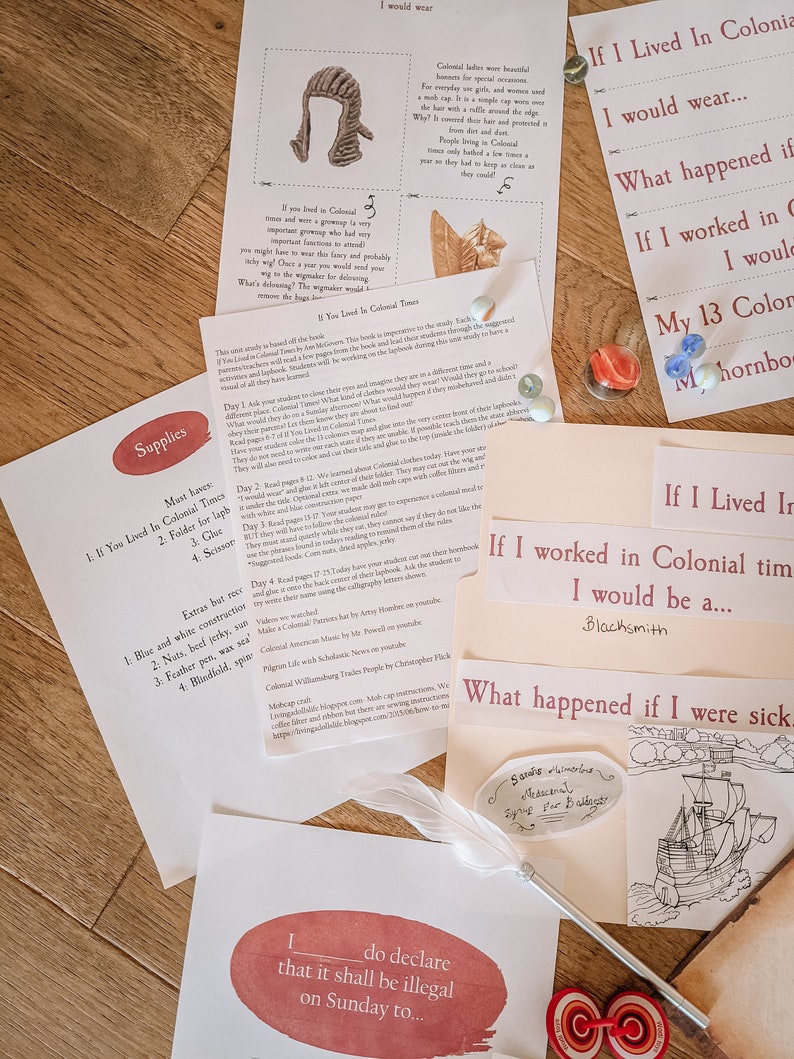 If You Lived in Colonial Times Unit Study - Etsy