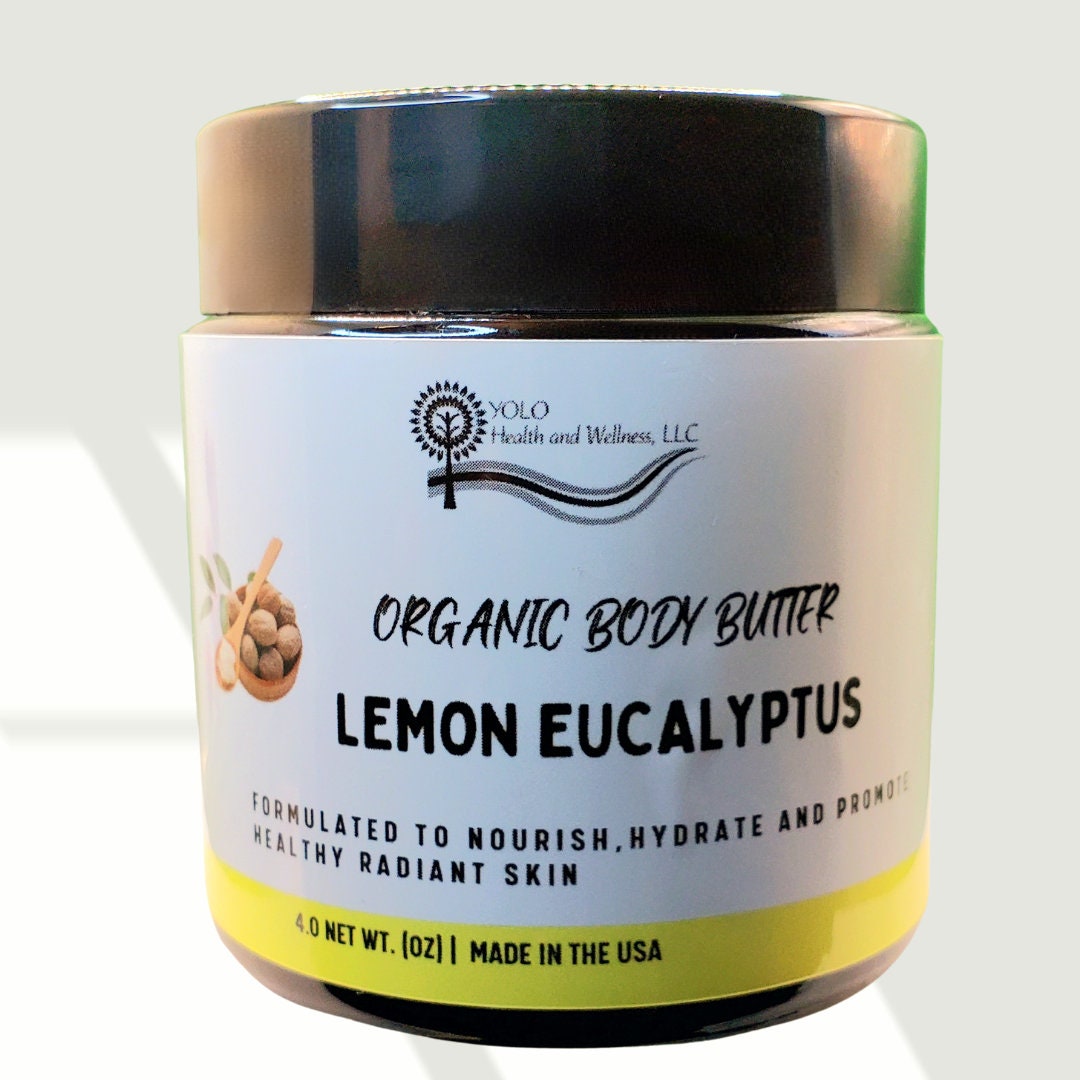 Lemon Eucalyptus Organic Shea Body Butter (4OZ): Botanical Skincare ...