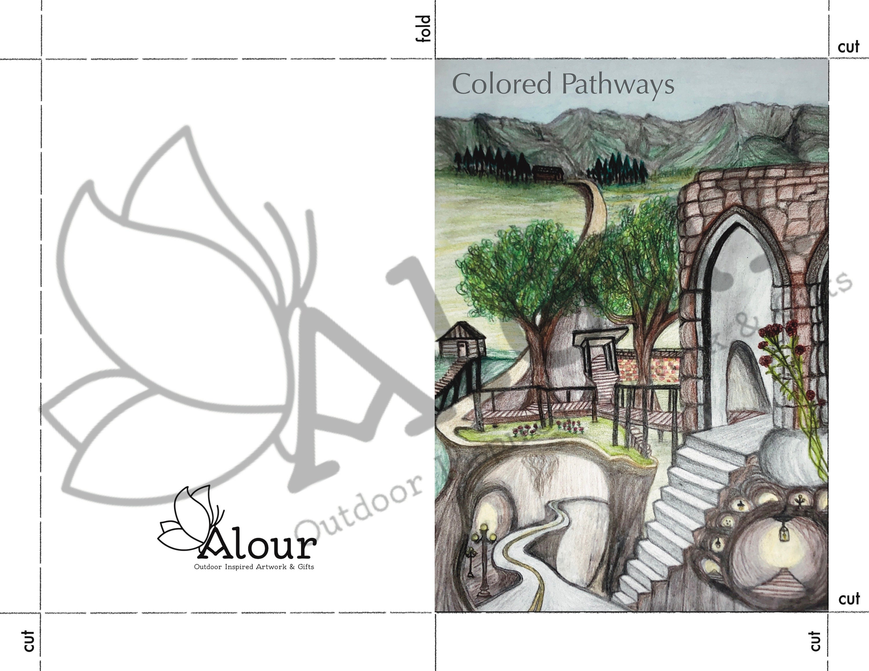 Colored Pathways Original Art Collage Printable Wall Art Intuitive ...