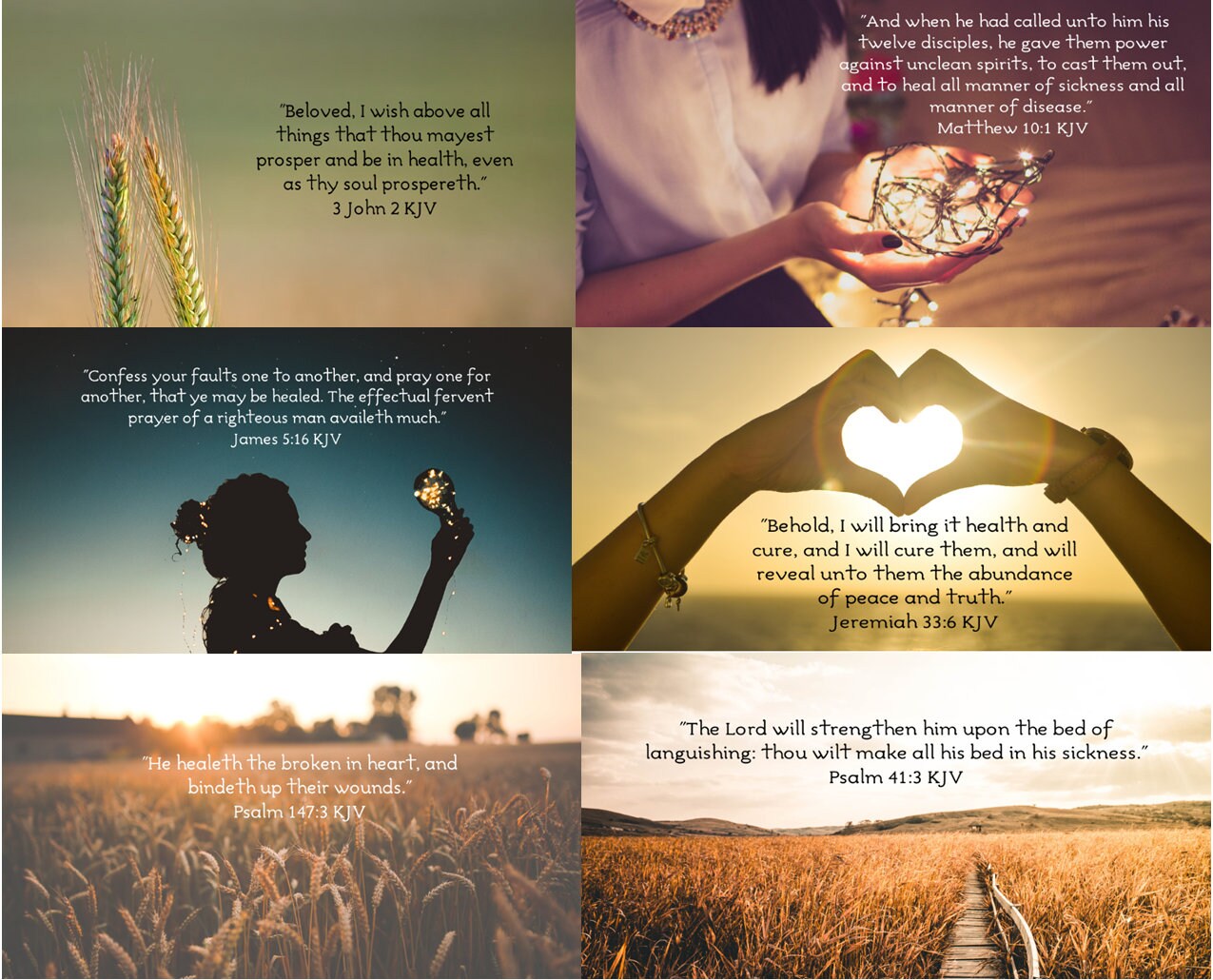 Bible Memory Verse 50 Printable Encouraging Scriptures on Healing and ...