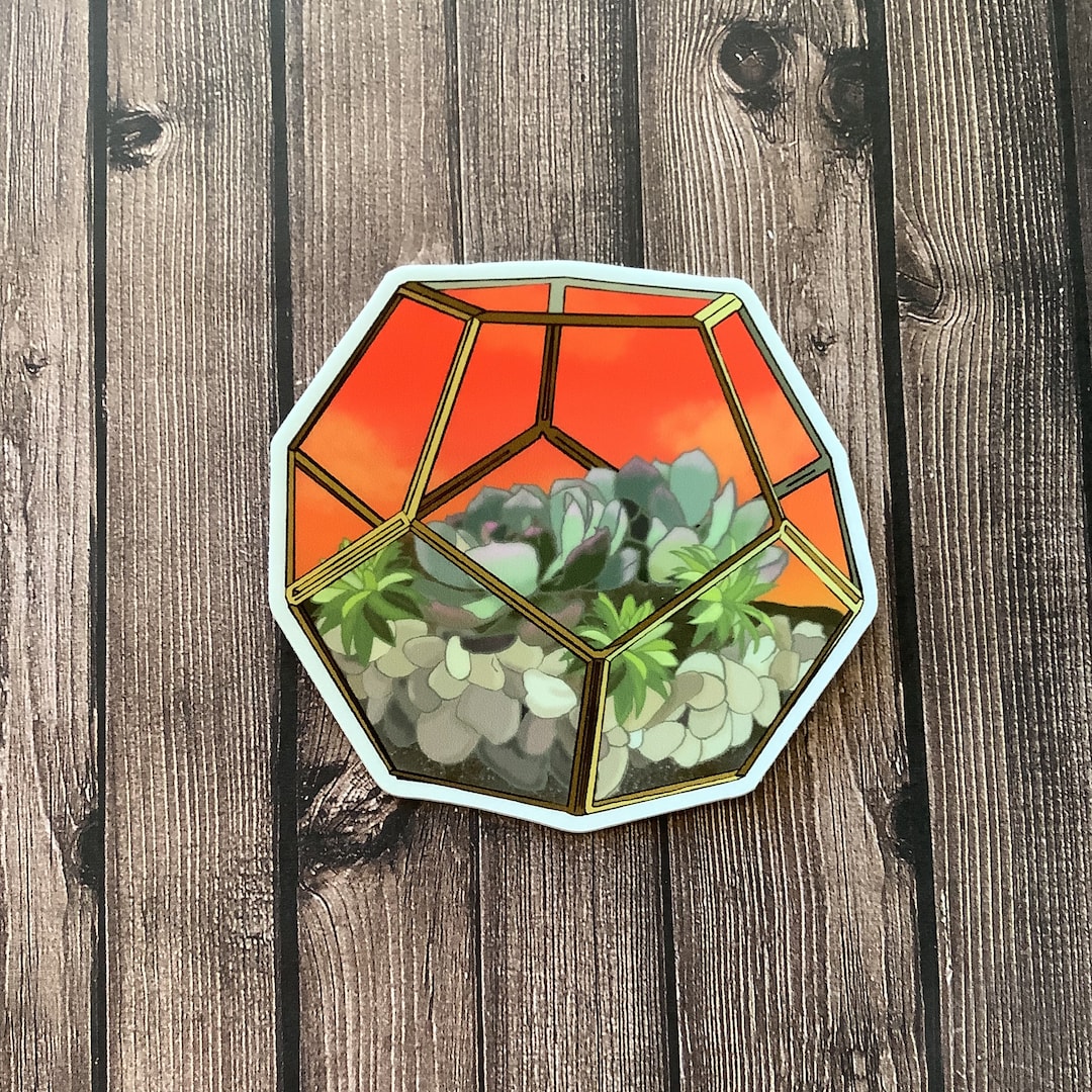 Sunset Sky Succulent Terrarium - Vinyl Sticker - Etsy