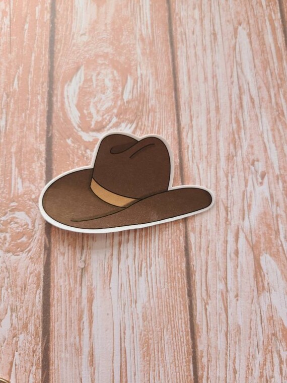 Western Cowboy Hat Vinyl Sticker - Etsy
