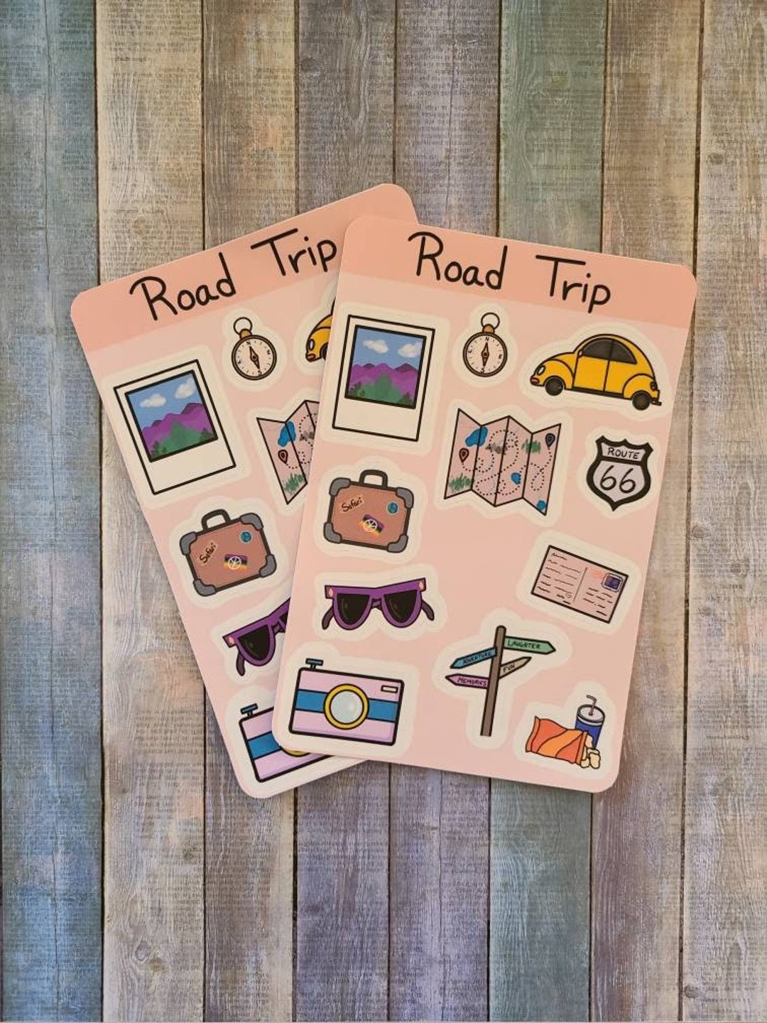 Road Trip Travel Sticker Sheet, 4 Inch X 6 Inch, Multi Colored ...