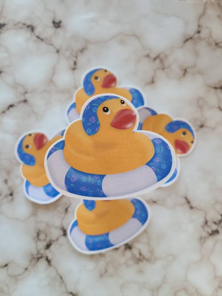 Swim Time Rubber Duck - Vinyl Sticker - Etsy