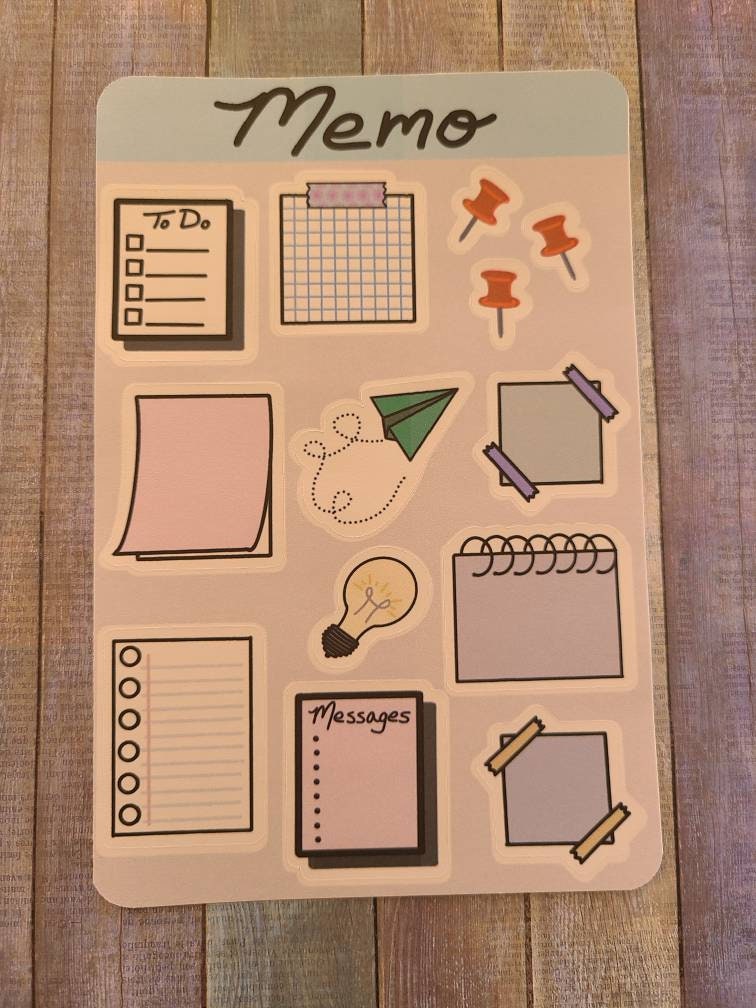Memo To-do Notes Sticker Sheet, 4 Inch X 6 Inch, Multi Colored ...