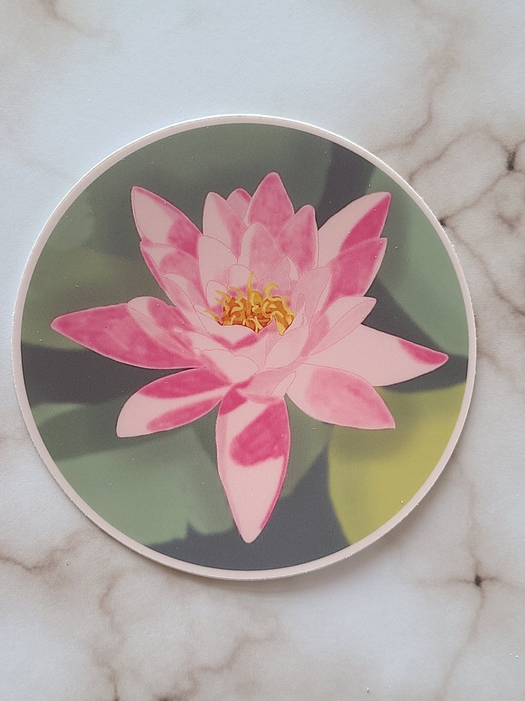 Pink Water Lilly - Vinyl Sticker - Etsy