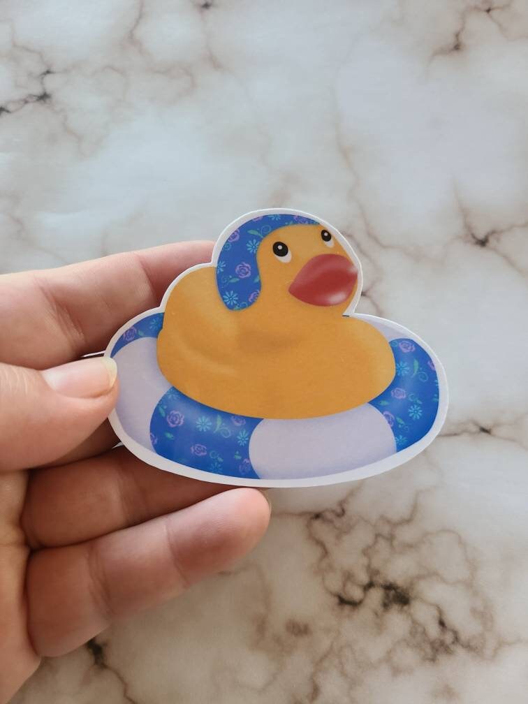 Swim Time Rubber Duck - Vinyl Sticker - Etsy