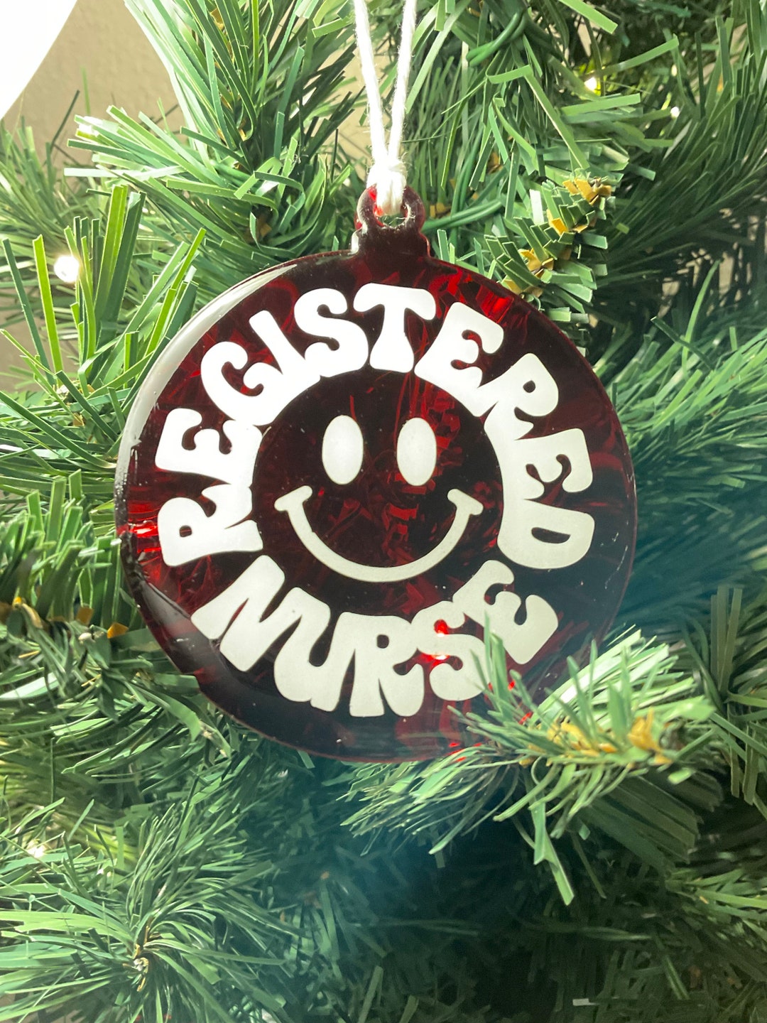 Registered Nurse Smiley Christmas Ornament - Etsy