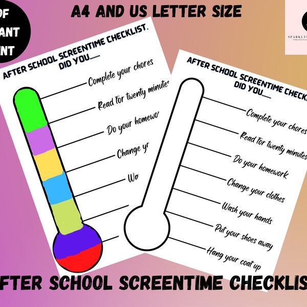 Screen Time Checklist for Teens - Etsy