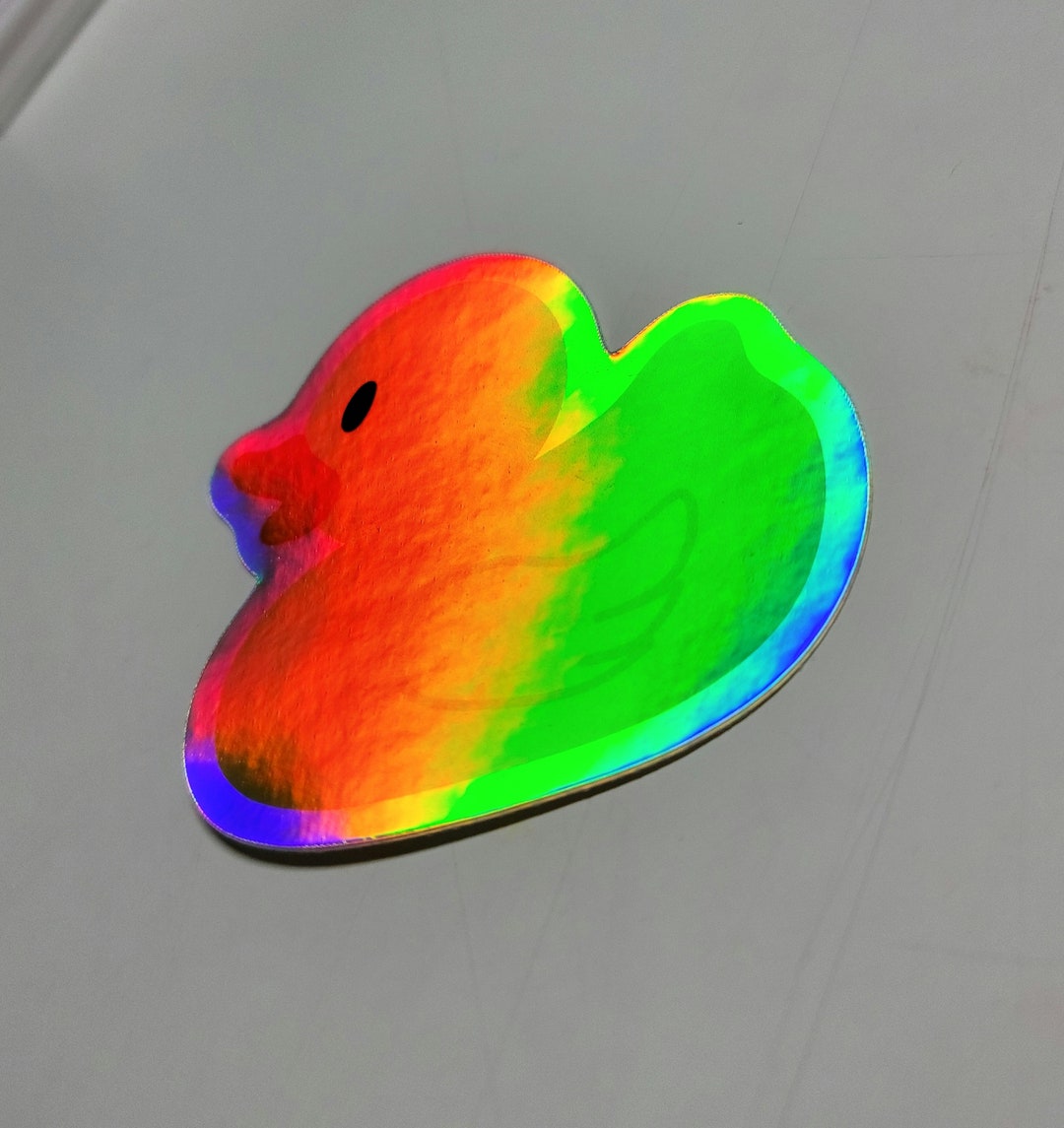 Holographic Rubber Duck Sticker For Laptop Decal Decoration For Water Bottle Sticker T For