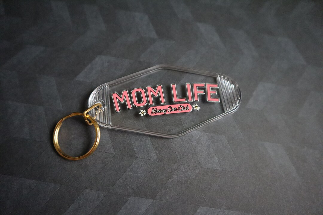 Mom Life Keychain: Clear Motel Style Keyring, Car Accessories - Etsy