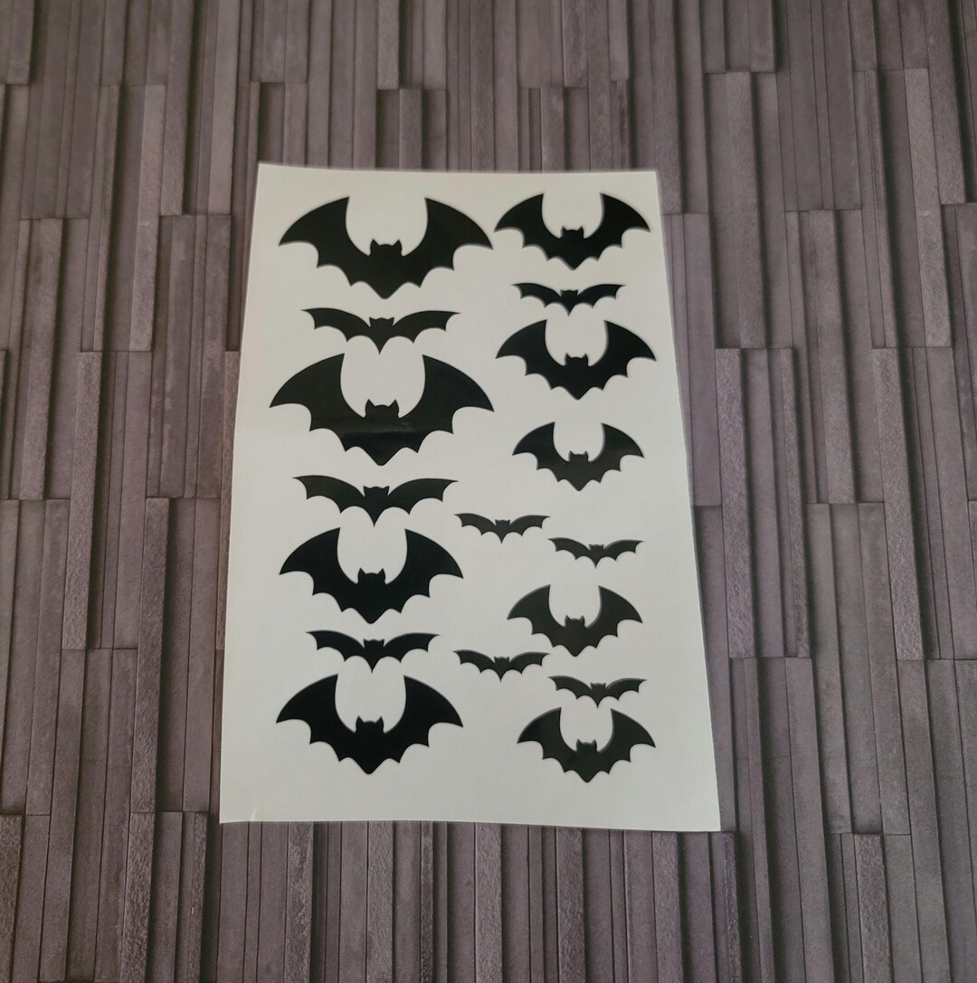 Bat Decal Sheet Permanent Vinyl Stickers for Laptop Tumblers Phone ...