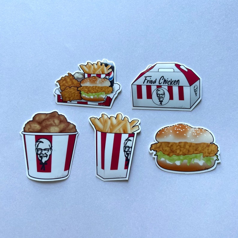 Kfc's Vinyl Stickers Kentucky Fried Chicken Stickers Fast Food Stickers ...