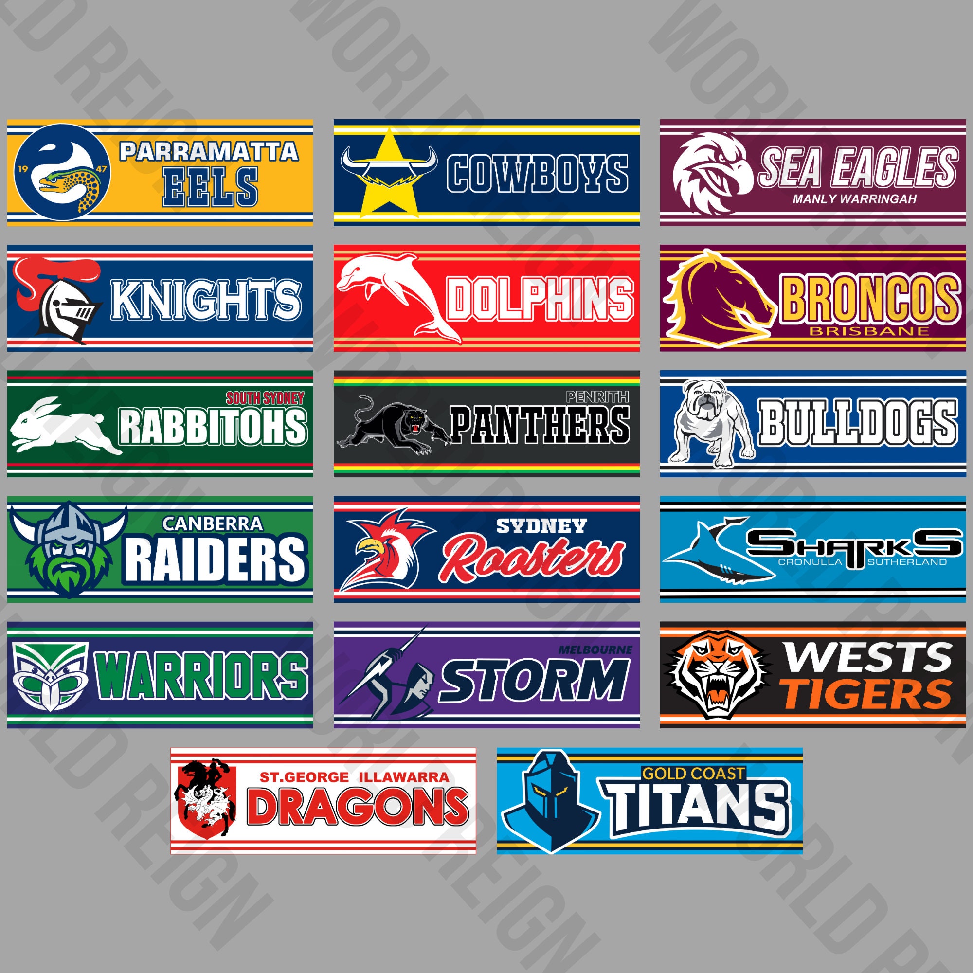NRL Banner Vinyl Sticker NRL Team Car Bumper Decal Sports Stickers ...