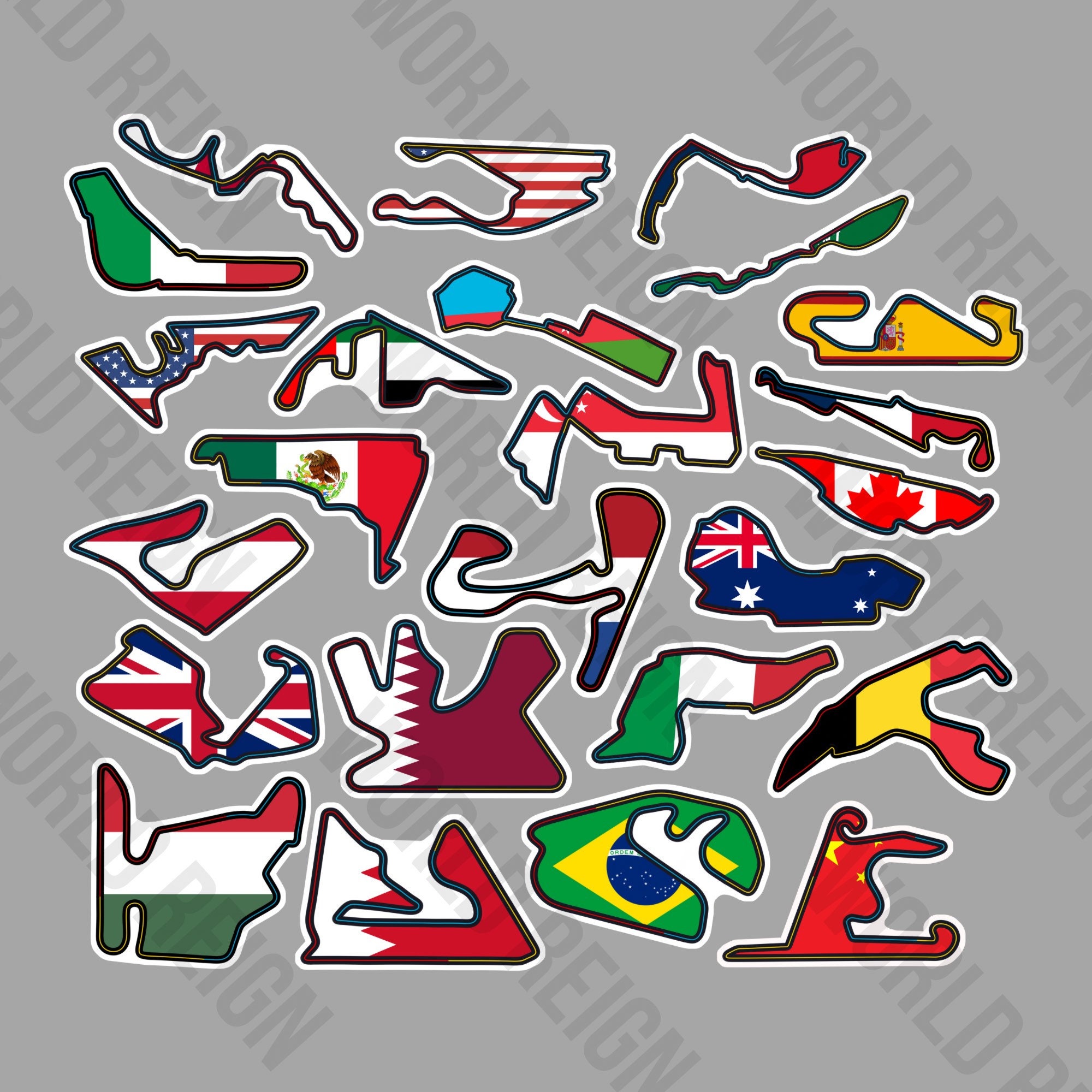F1 Circuit Stickers Formula 1 Race Track Vinyl Stickers F1 Stickers - Etsy Hong Kong