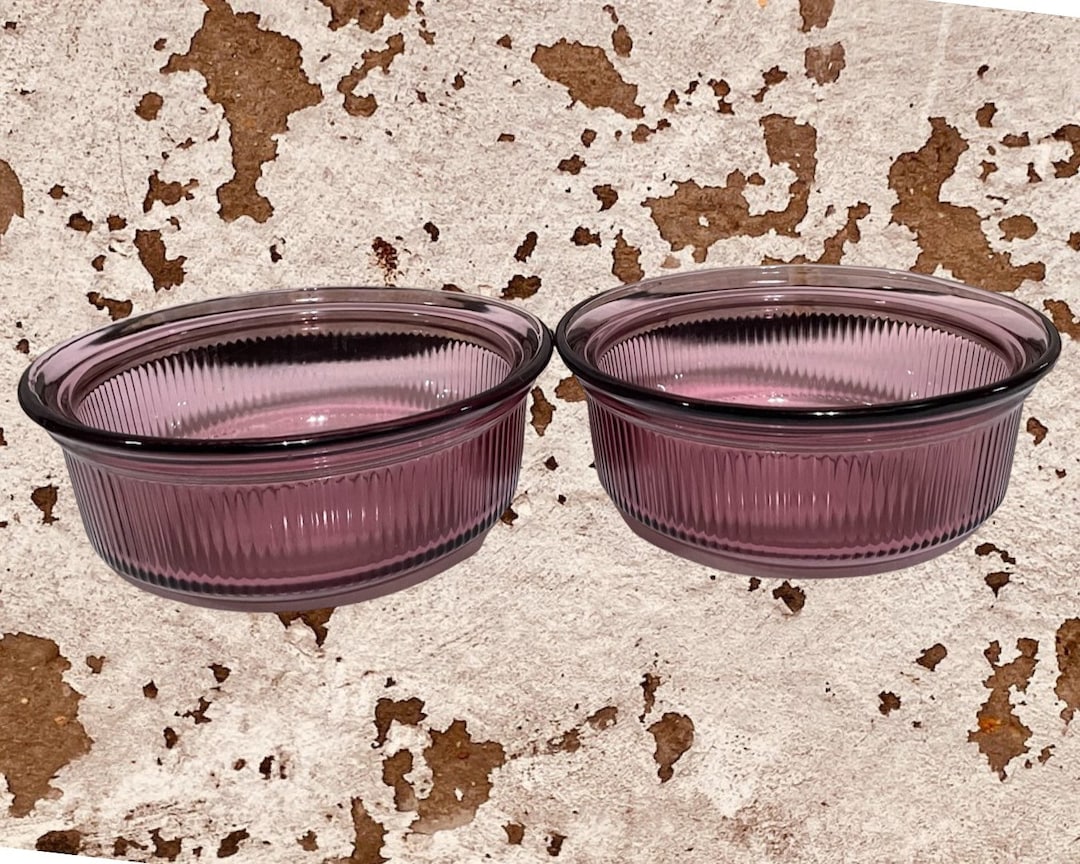 Cranberry Vision Ware(2)-corning Ware-1 Pint Bowls-450 Ml.-c-16-b-usa ...
