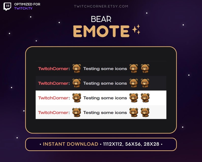 Brown Bear Emote for Twitch Streamers, Twitch Emote, Discord Emote ...