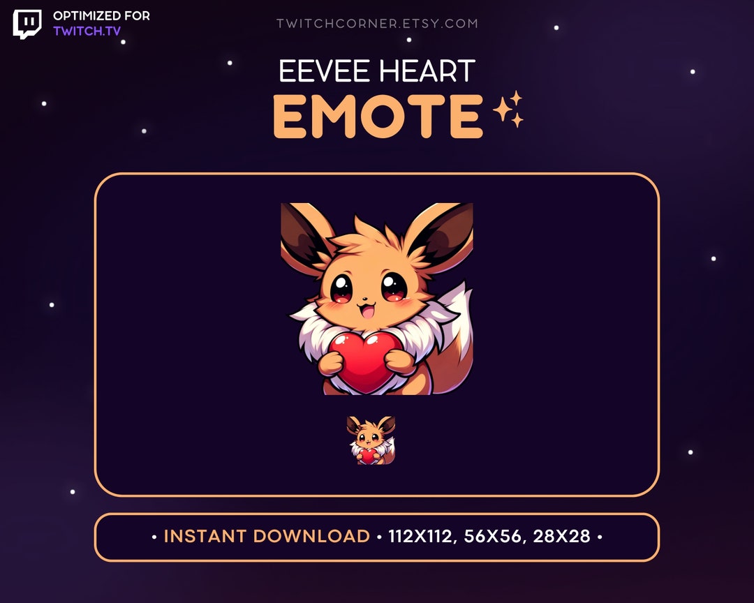 Amor Eevee Twitch Emote Eevee Pokemon Emote, Pokemon Twitch Emote ...