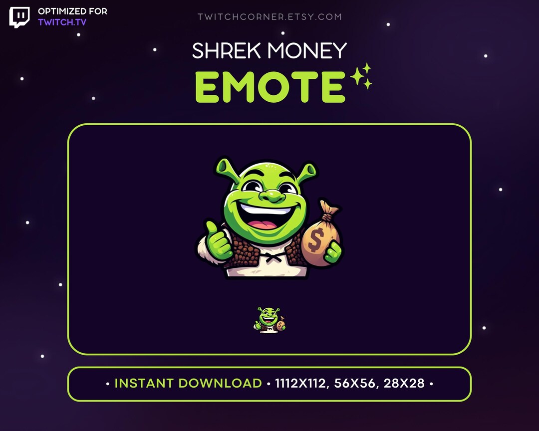 Shrek Twitch Emote Shrek Emote for Twitch, Shrek Discord Emote, Shrek ...