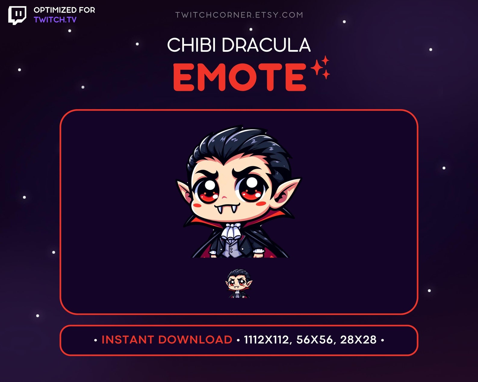 Cute Dracula Twitch Emote Dracula Emote for Twitch, Dracula Discord ...