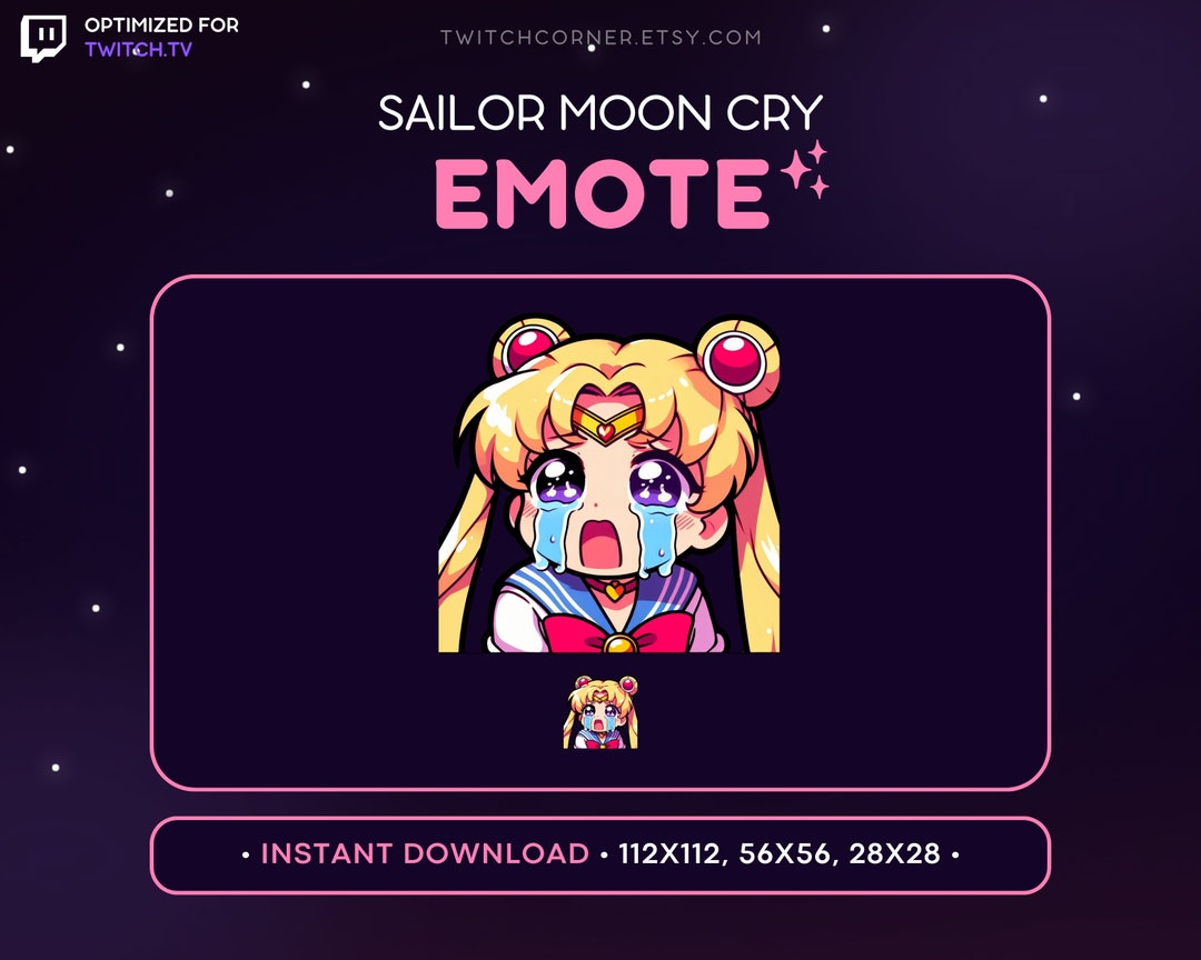 Sailor Moon Twitch Emote Sailor Moon Cry Emote for Twitch - Etsy UK