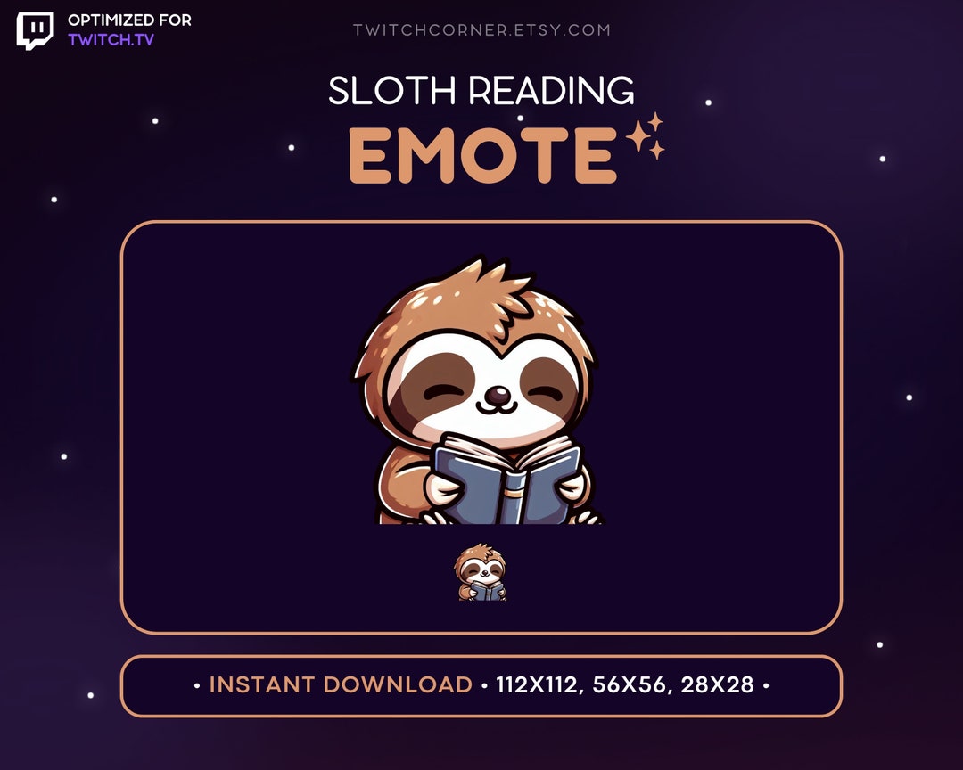 Cute Sloth Twitch Emote Sloth Emote for Twitch, Sloth Stream Emote ...