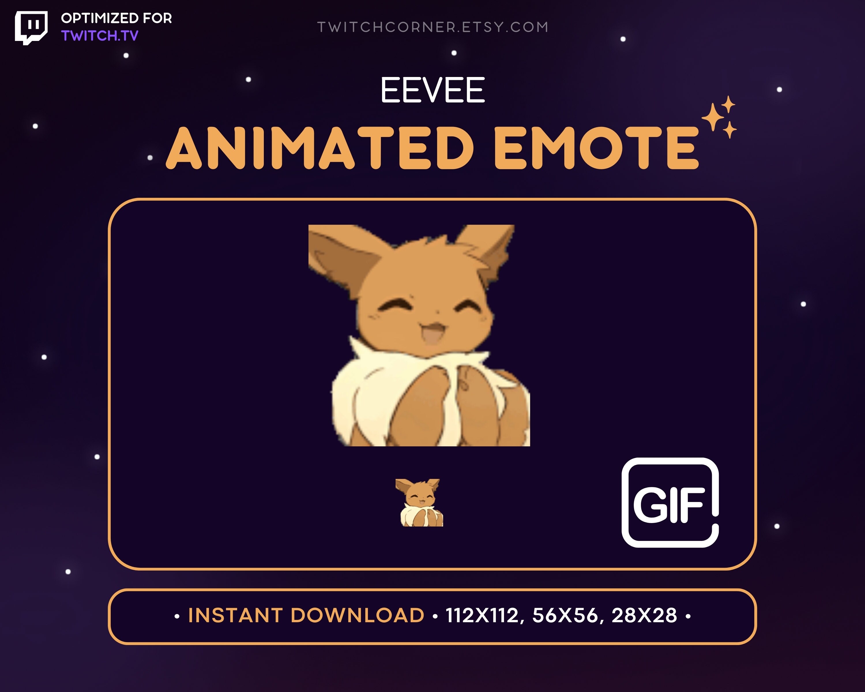 Cute Eevee Aniamted Twitch Emote Animated Eevee Discord Emote, Eevee ...