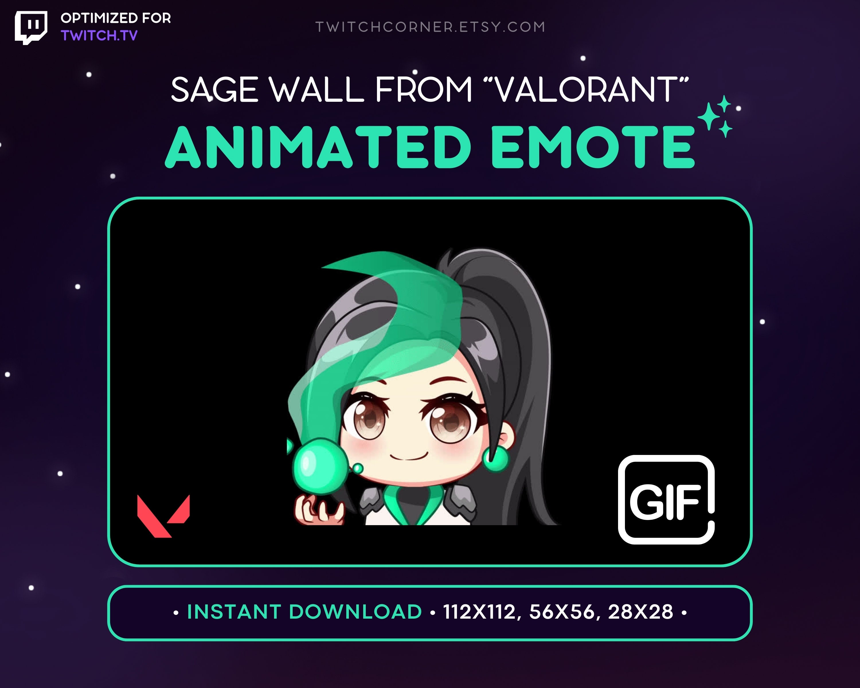 Valorant Sage Animated Twitch Emote Sage Wall Emote, Valorant Twitch ...
