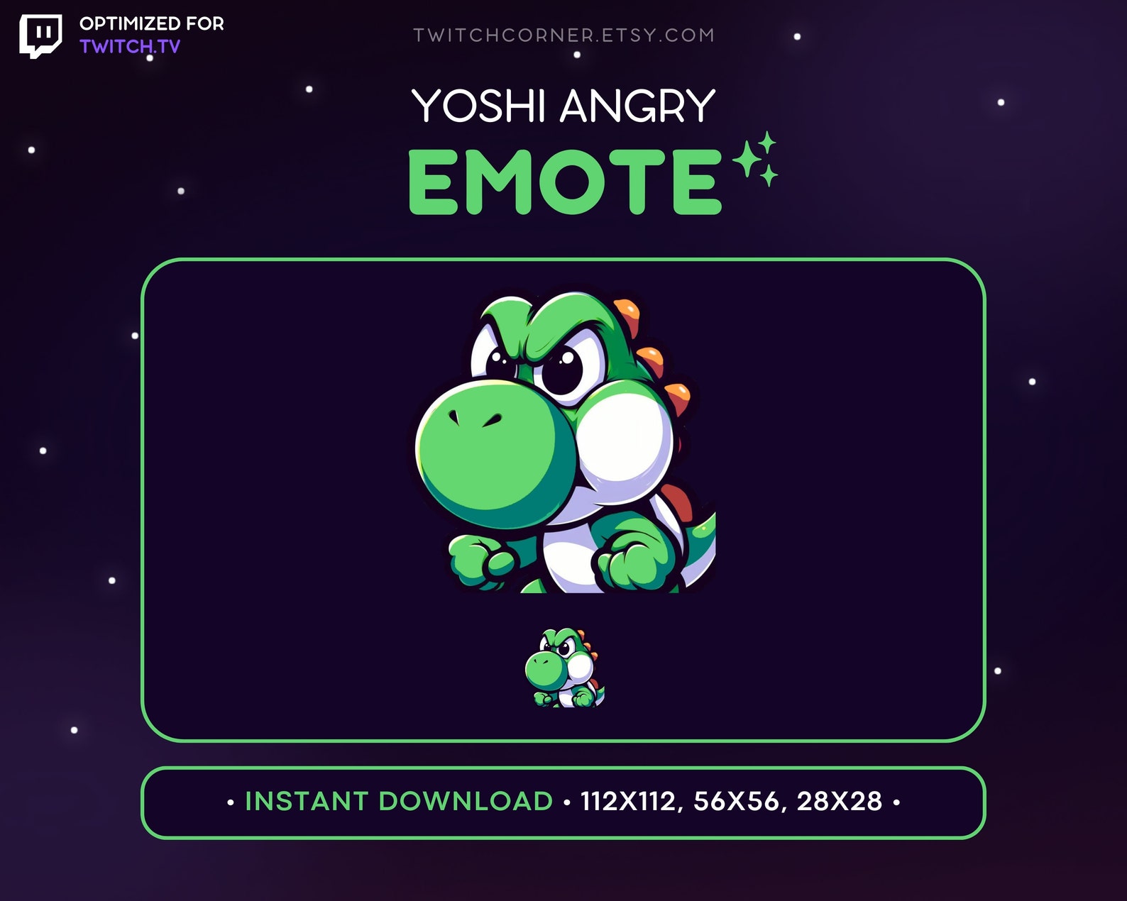 Yoshi Twitch Emote Yoshi Angry Emote for Twitch, Yoshi Discord Emote ...