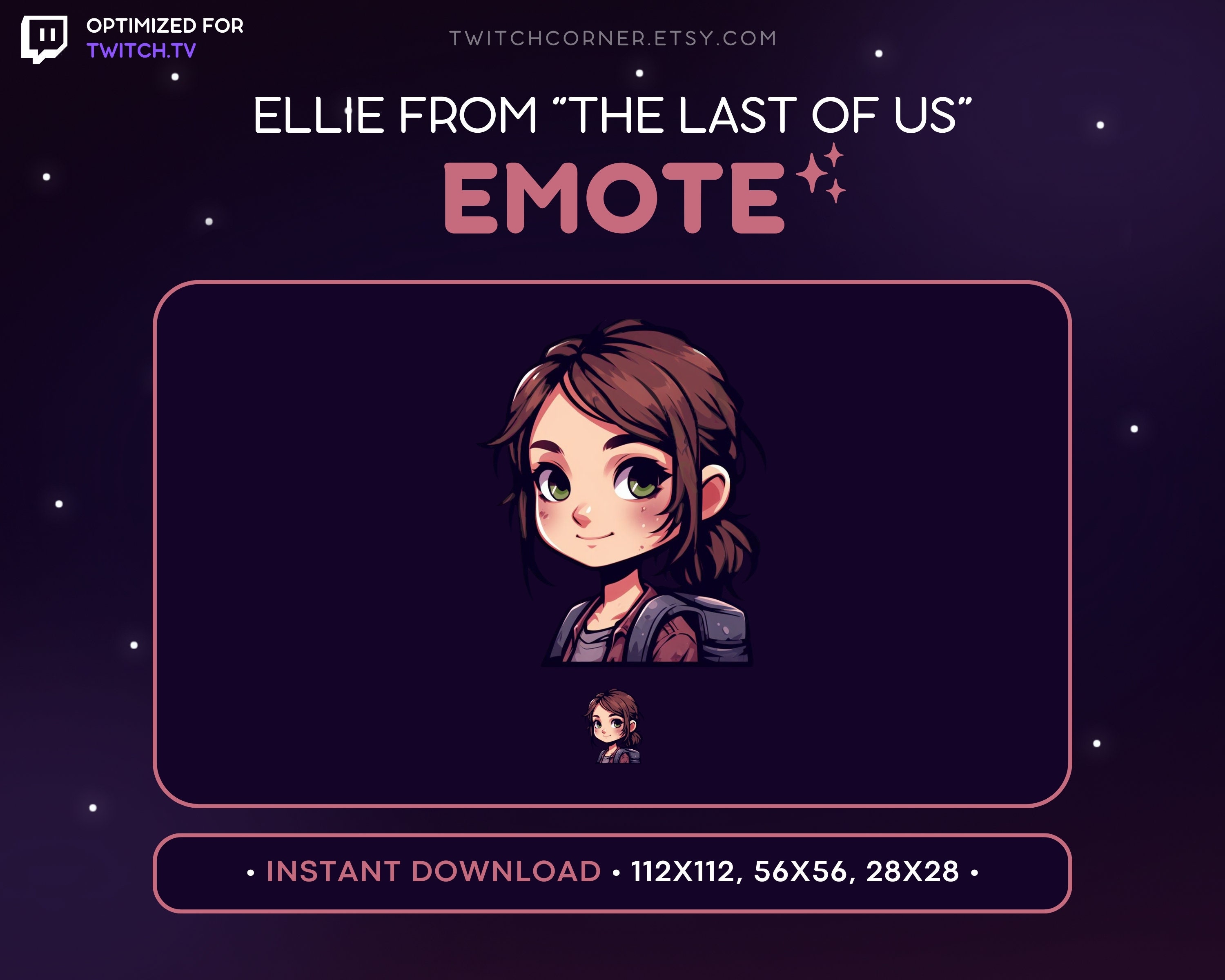 Ellie Twitch Emote Ellie From the Last of Us Emote for Twitch, the Last ...