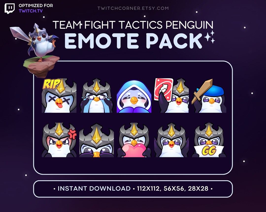 TFT Twitch Emote Pack Cute TFT Penguin Emote, League of Legends Twitch ...