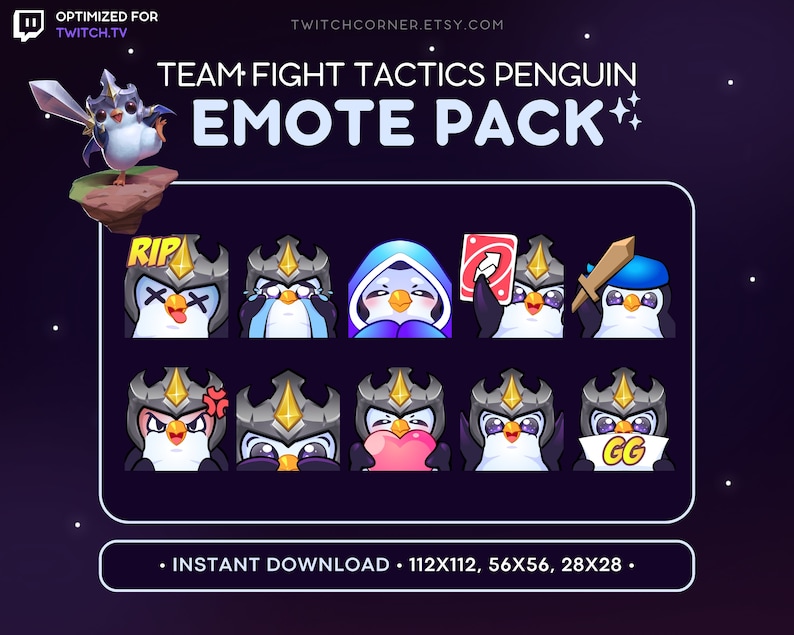 TFT Twitch Emote Pack Cute TFT Penguin Emote, League of Legends Twitch ...