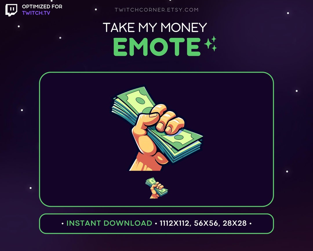 Take My Money Twitch Emote Twitch Emote Money Hand - Etsy