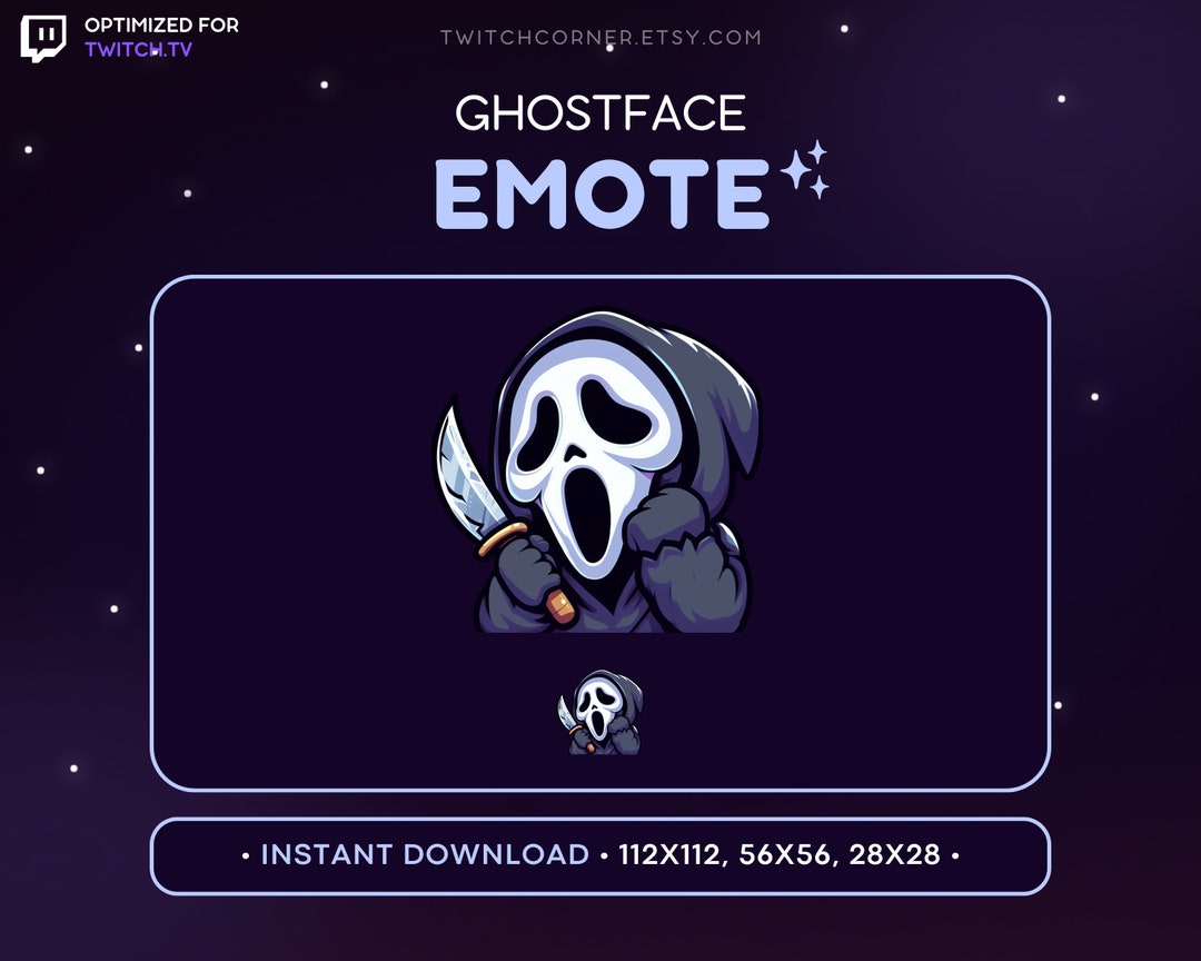 Ghostface Twitch Emote Ghostface Emote for Twitch, Scream Discord Emote ...