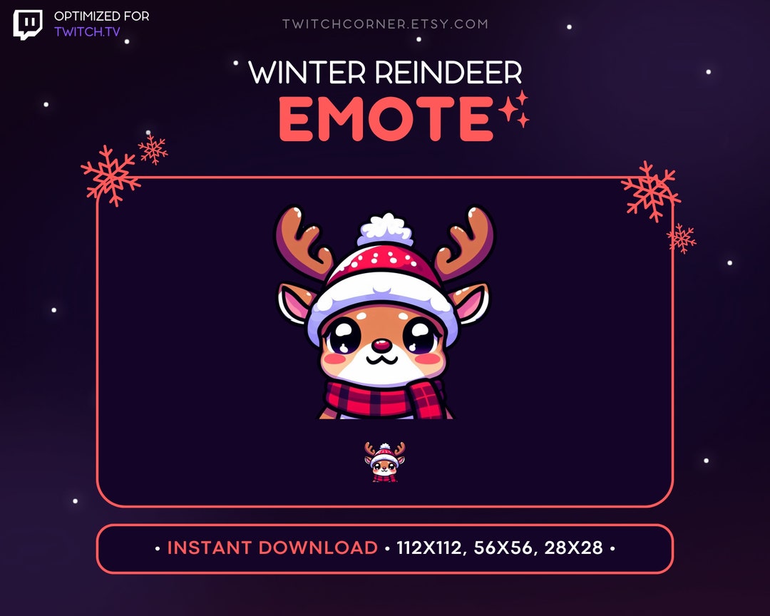 Emote Twitch de Noël Emote de renne de Noël de Noël, Emote de renne d ...