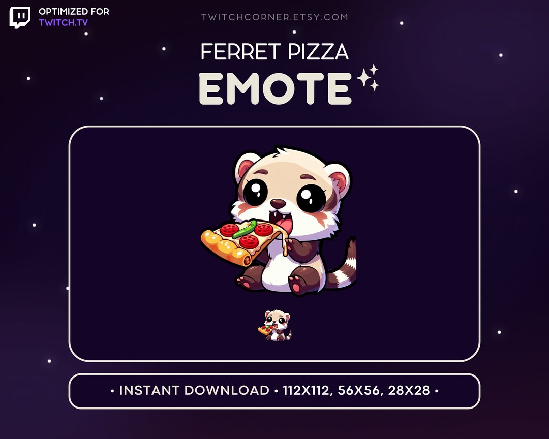 Cute Ferret Twitch Emote Ferret Emote for Twitch, Ferret Stream Emote ...