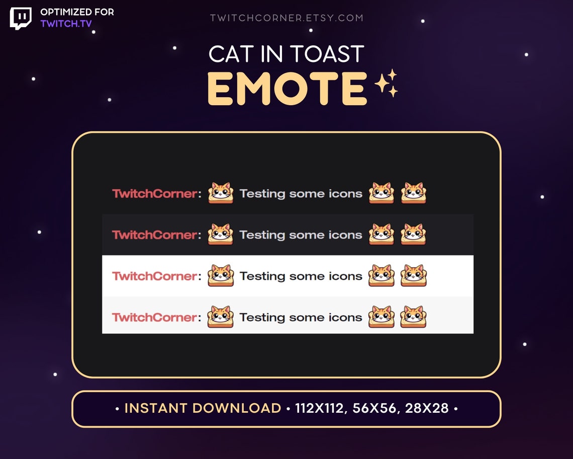 Cute Cat Twitch Emote Kawaii Cat Emote for Twitch, Cute Cat Emote ...