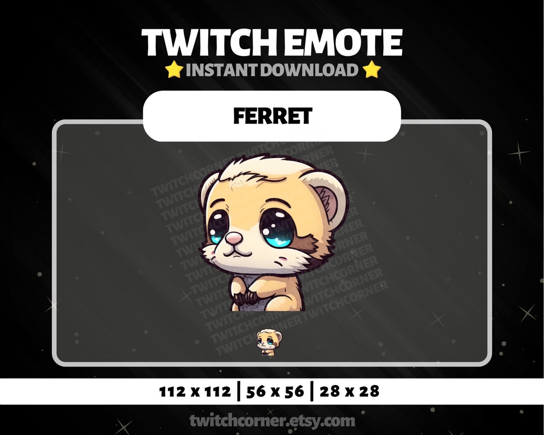 Ferret Twitch Emote Cute Ferret Emote for Twitch Ferret - Etsy