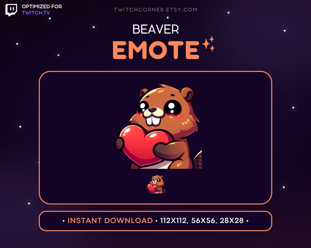 Cute Beaver Emote Beaver Twitch Emote, Cute Twitch Emote, Beaver ...
