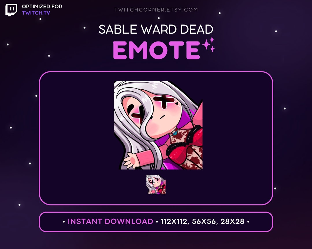 Sable Ward Twitch Emote Dead Cute Sable Discord Emote, Sable RIP, Dead ...