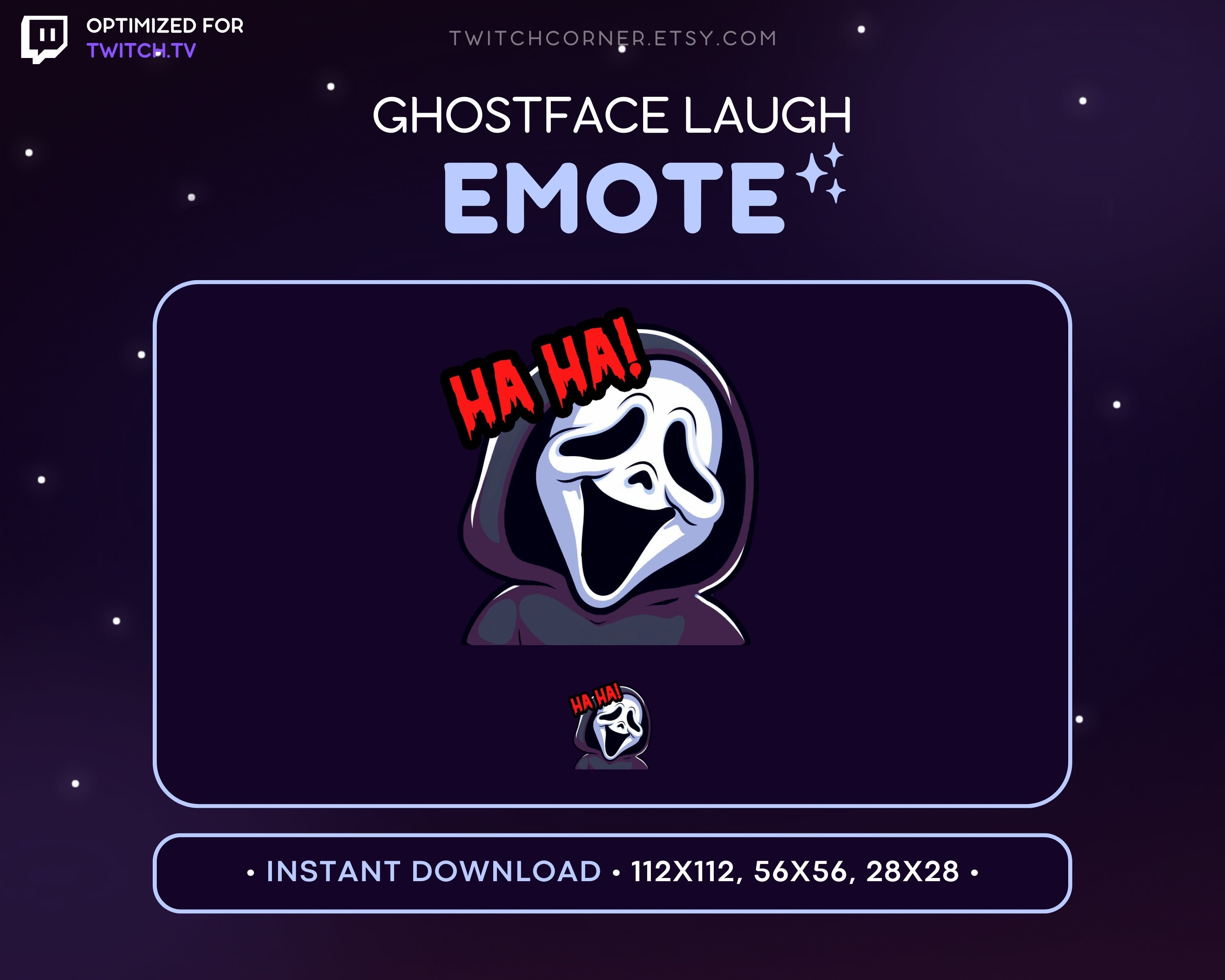 Ghostface Laugh Twitch Emote Ghostface Emote for Twitch, Scream Discord ...